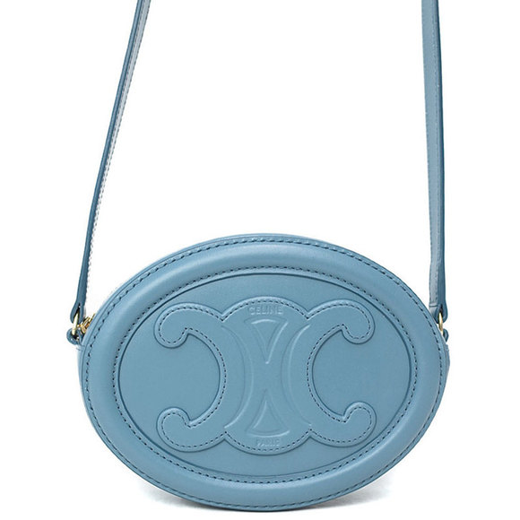 Celine | Bags | Celine Oval Purse Cuile Triomphe Crossbody Blue | Poshmark